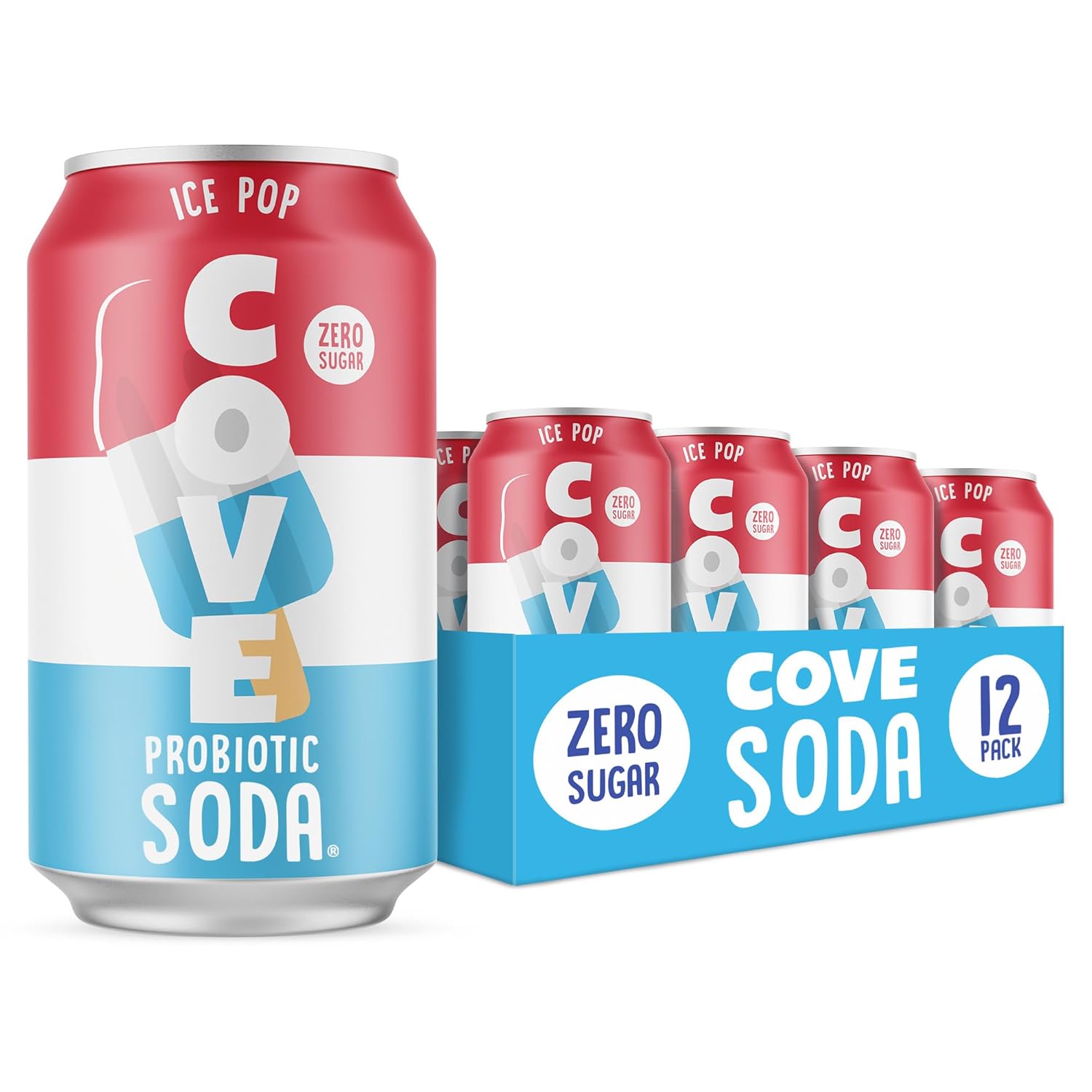 Cove Soda Probiotic Soft Drink, Ice Pop, 12oz (Pack of 12) – Oasis Snacks