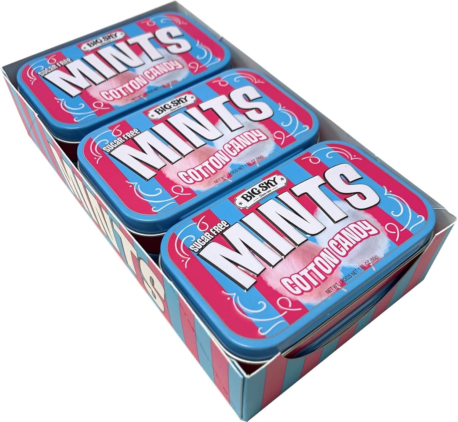 Big Sky Sugar Free Mints, Cotton Candy, 1.76oz (Pack of 6) – Oasis Snacks