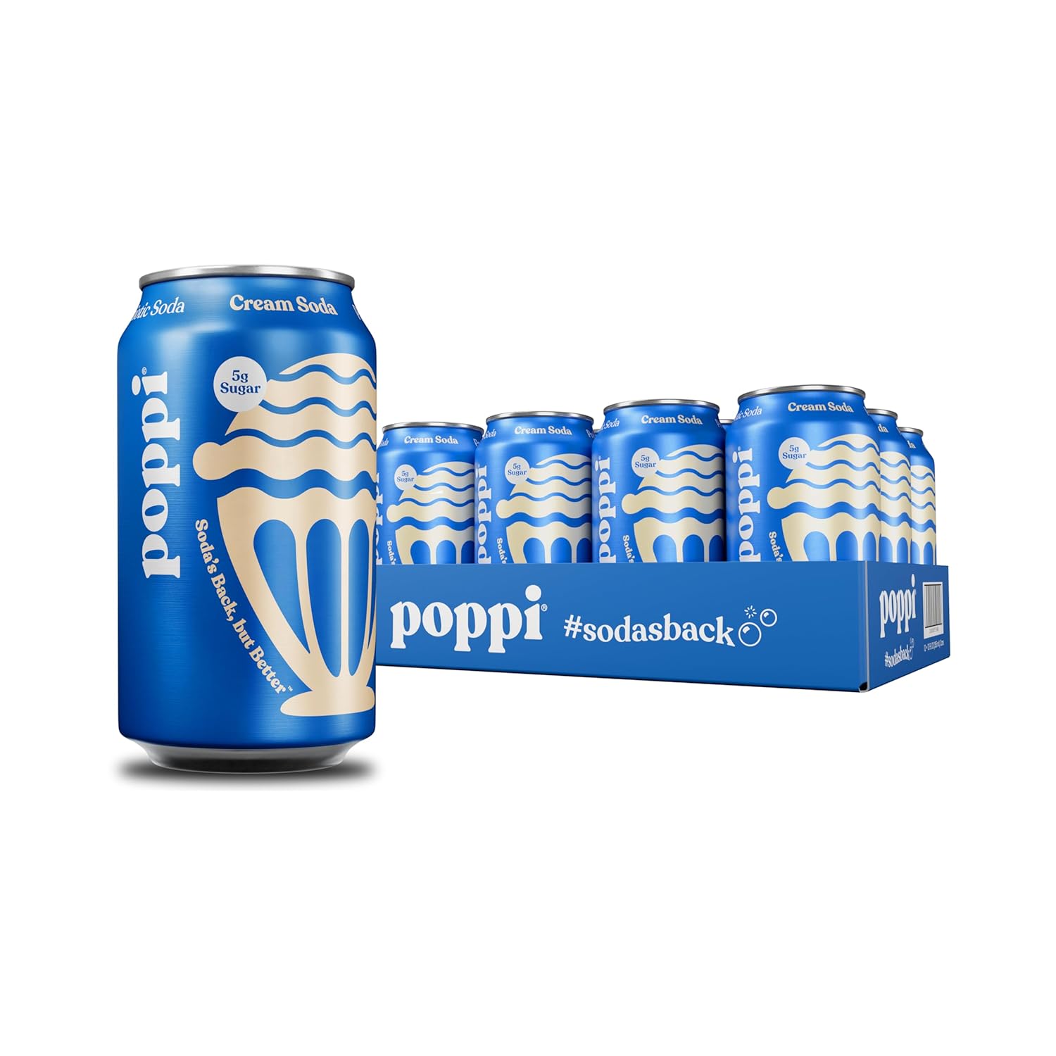 Poppi Prebiotic Soda, Cream, 12oz (Pack of 12) – Oasis Snacks