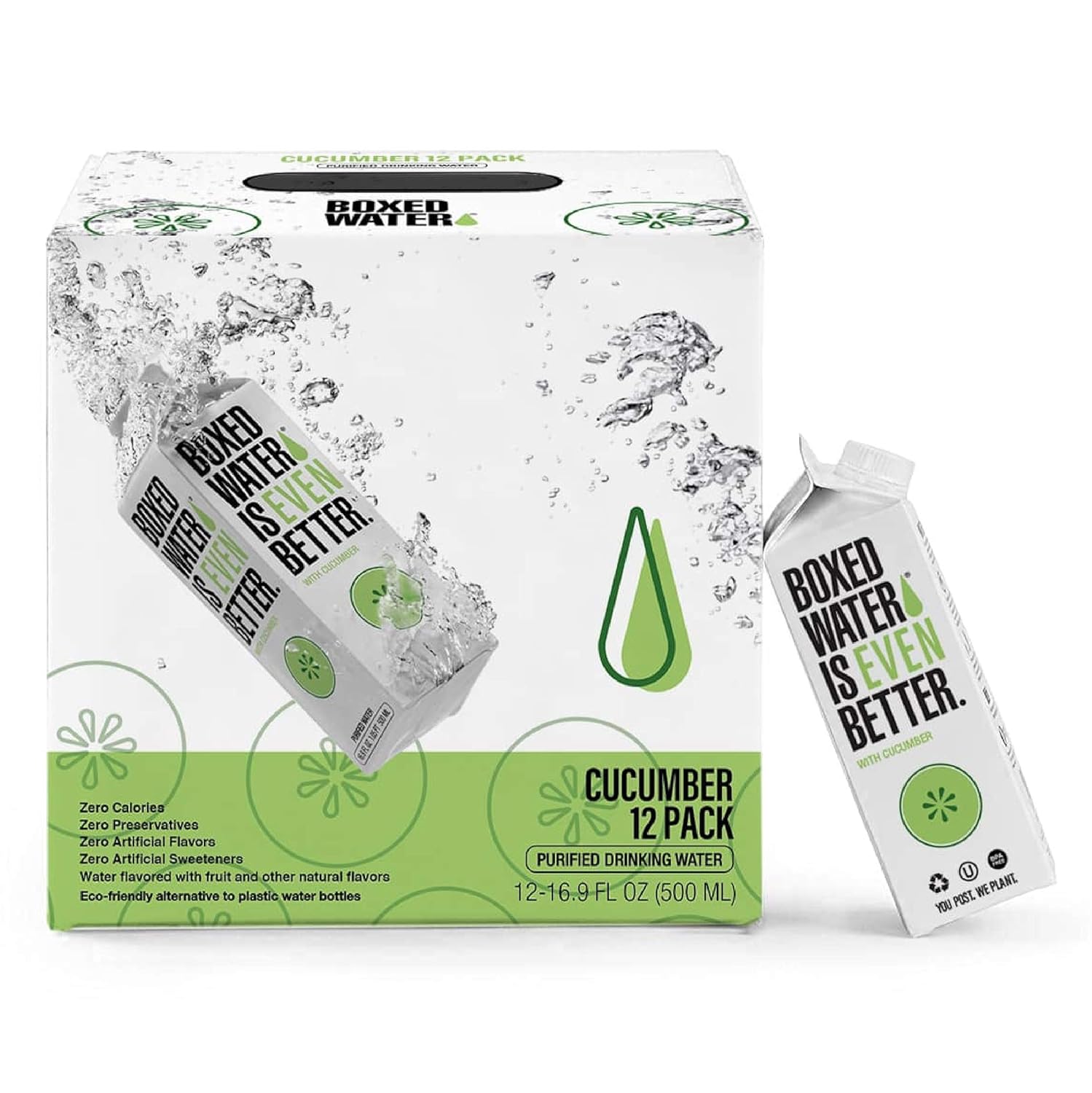 BOXED Flavored Water, Cucumber, 500ml (Pack of 12) – Oasis Snacks