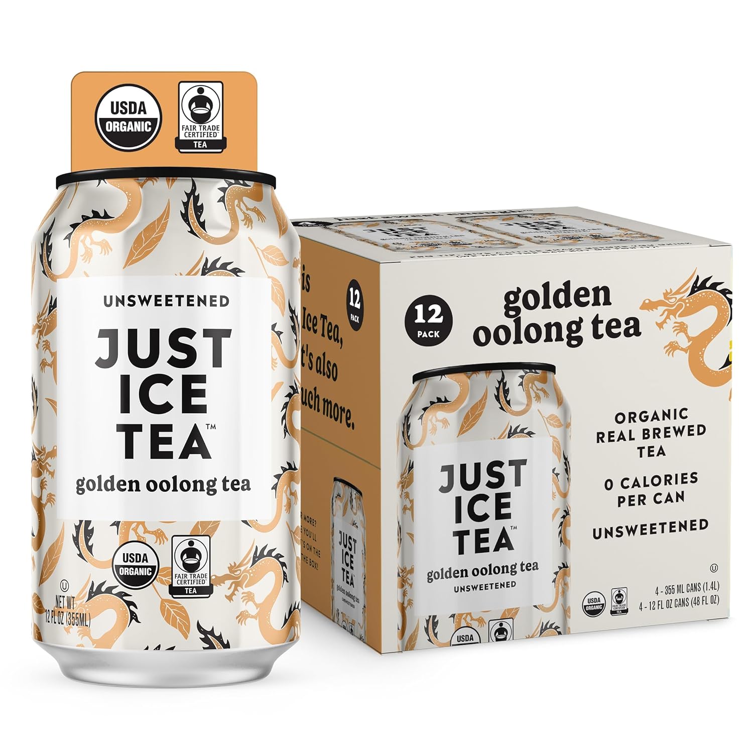 Just Ice Tea, Golden Oolong Tea, 12oz (Pack of 12) – Oasis Snacks