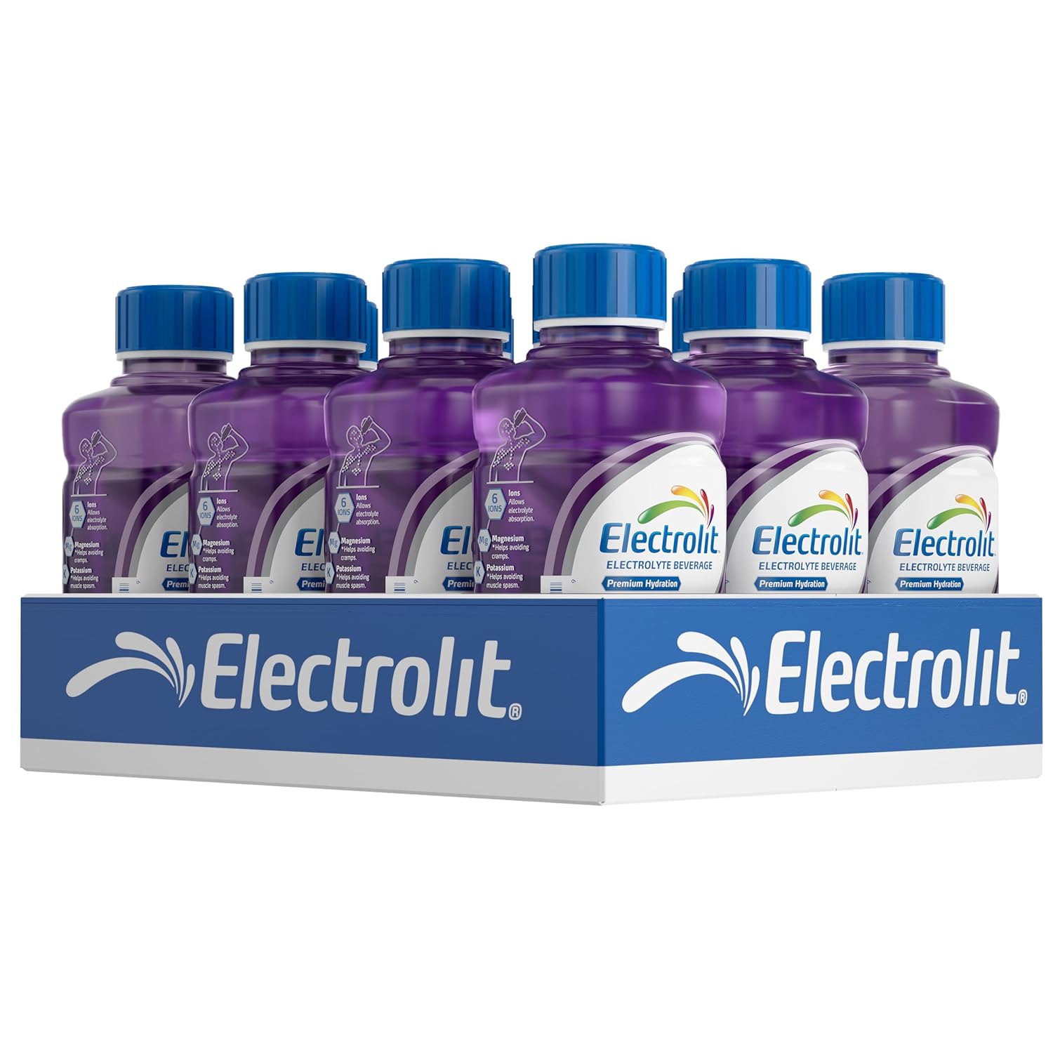 Electrolit Electrolyte Hydration Beverage, Grape, 21oz (Pack of 12 ...