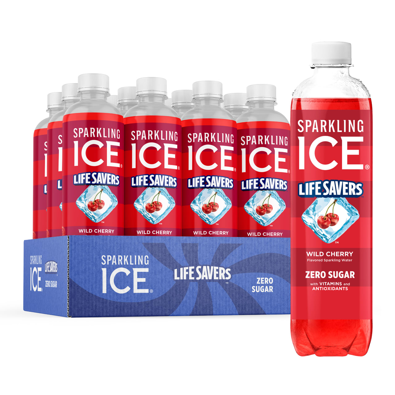 Sparkling Ice Flavored Sparkling Water, LifeSavers Wild Cherry, 17 oz ...