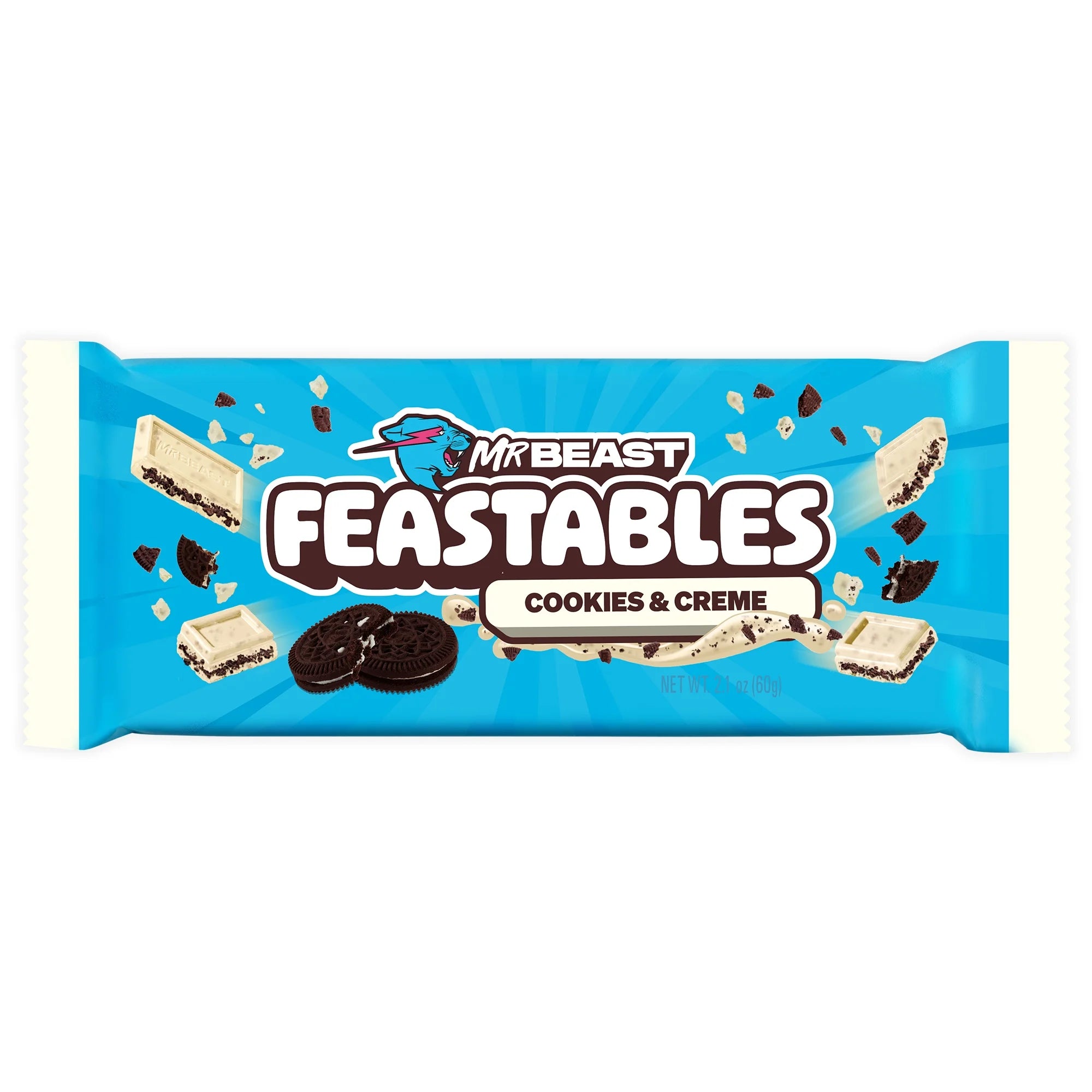 Feastables MrBeast Chocoalte, Cookies & Creme, (60g) 2.11 oz (Pack of ...