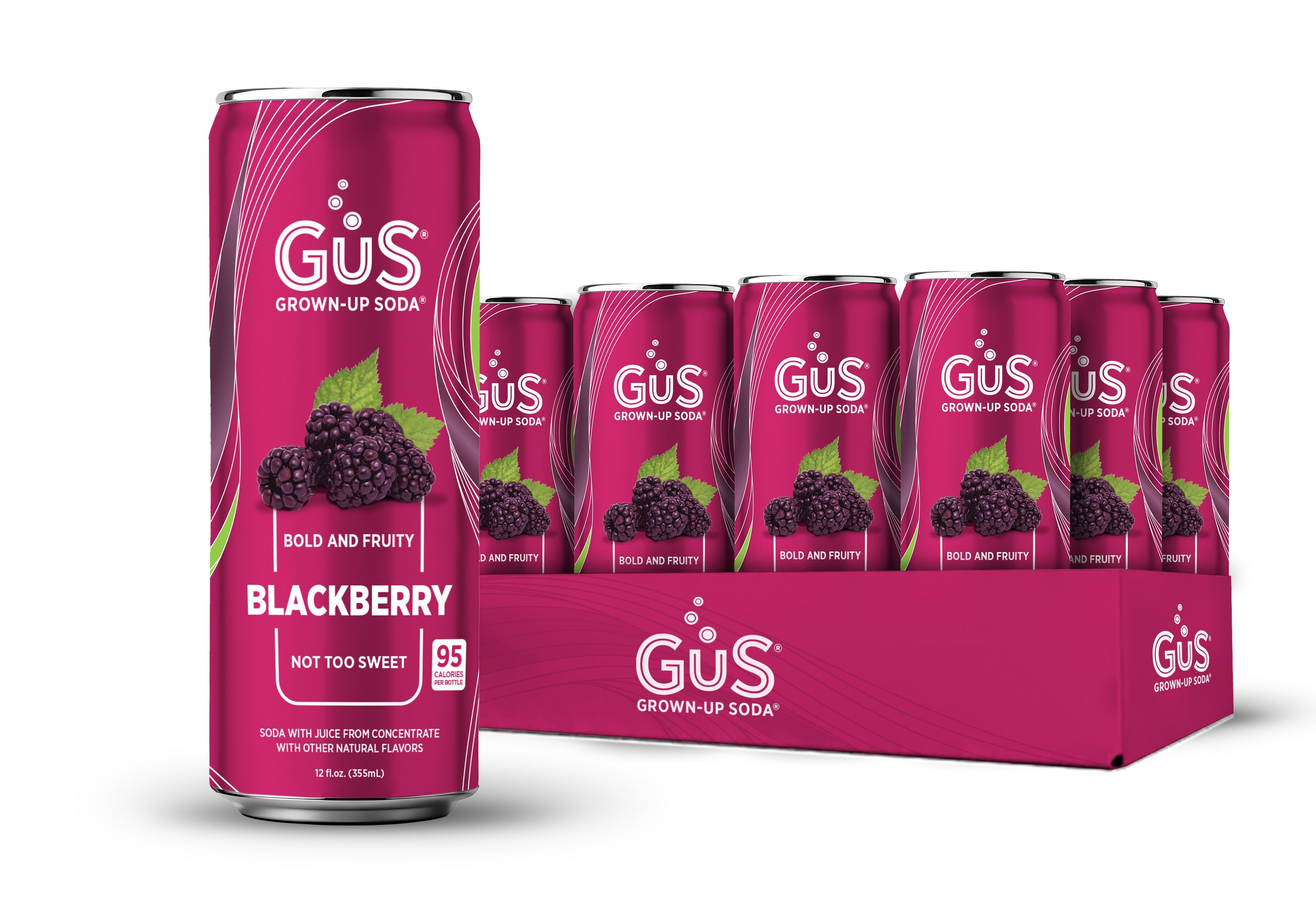 GuS Soda, Blackberry, 12oz Cans (Pack of 12) – Oasis Snacks