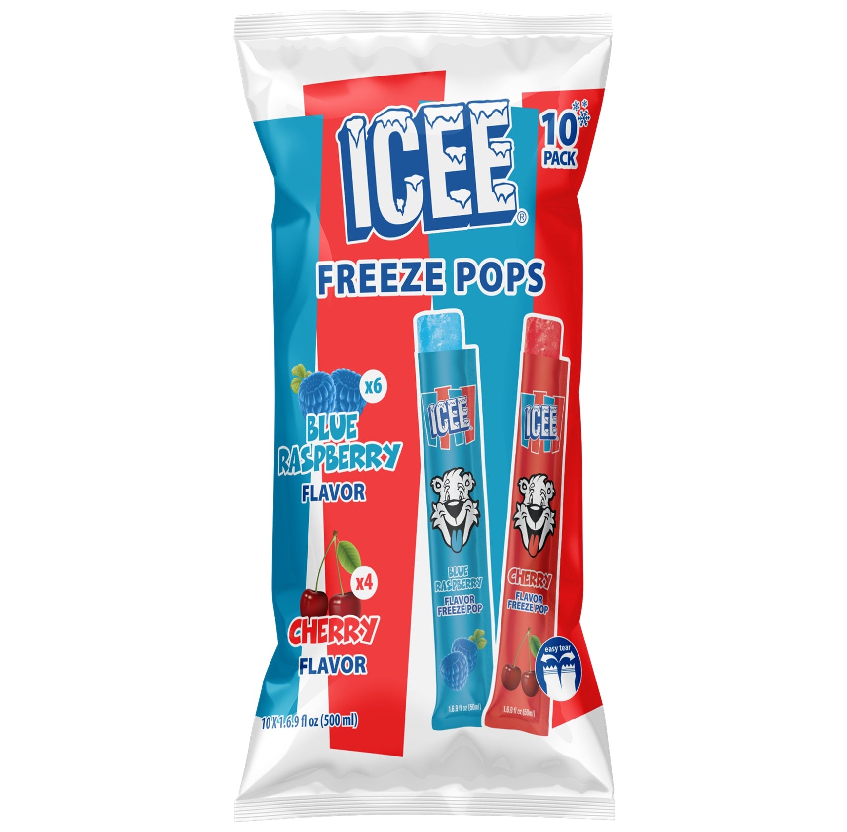 ICEE Freeze Pops, Blue Raspberry & Cherry Variety, 1.69oz, - Multi-Pac ...