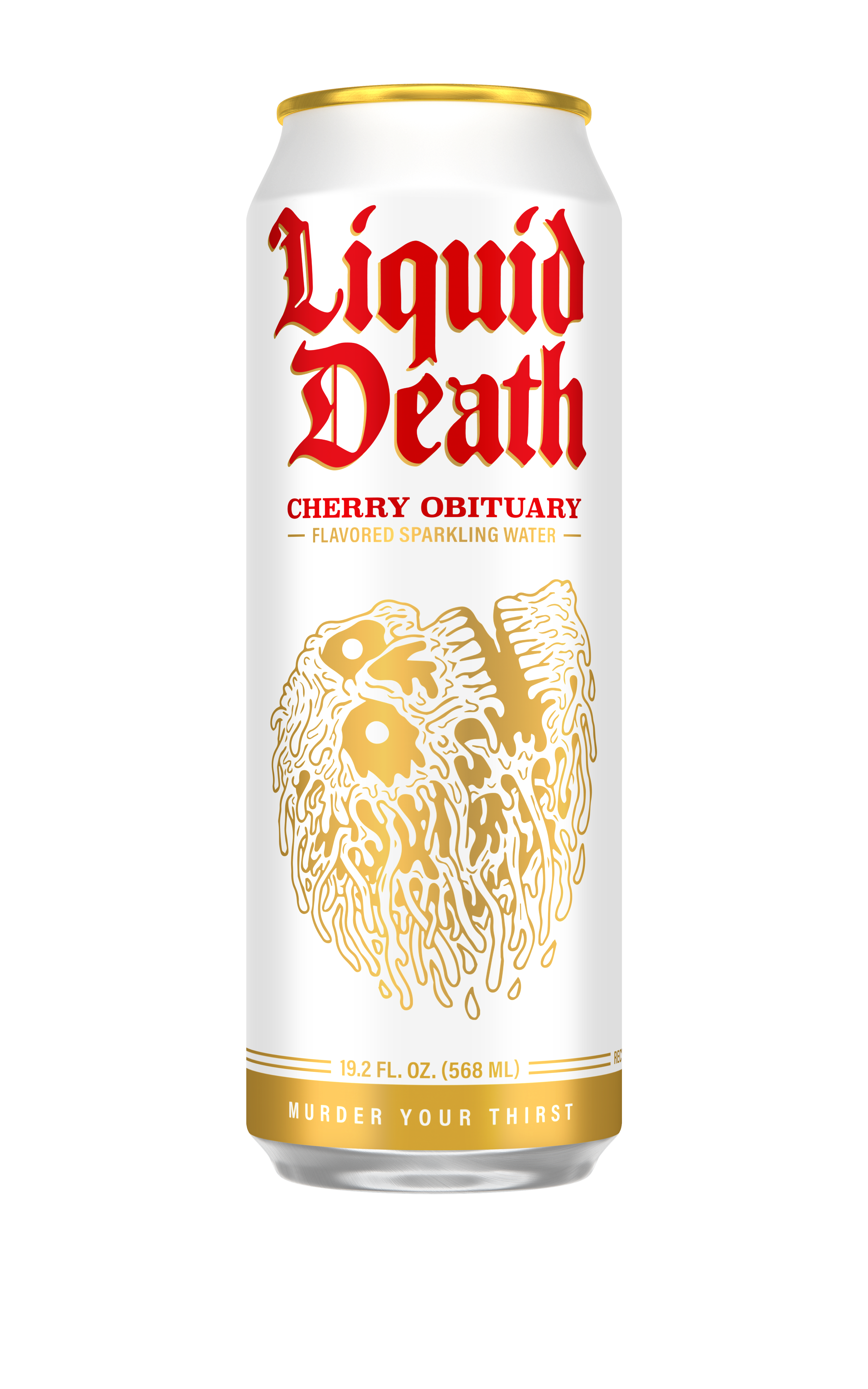 Liquid Death Sparkling Water 19.2oz CHERRY OBITUARY 12 Pack BIG CANS ...