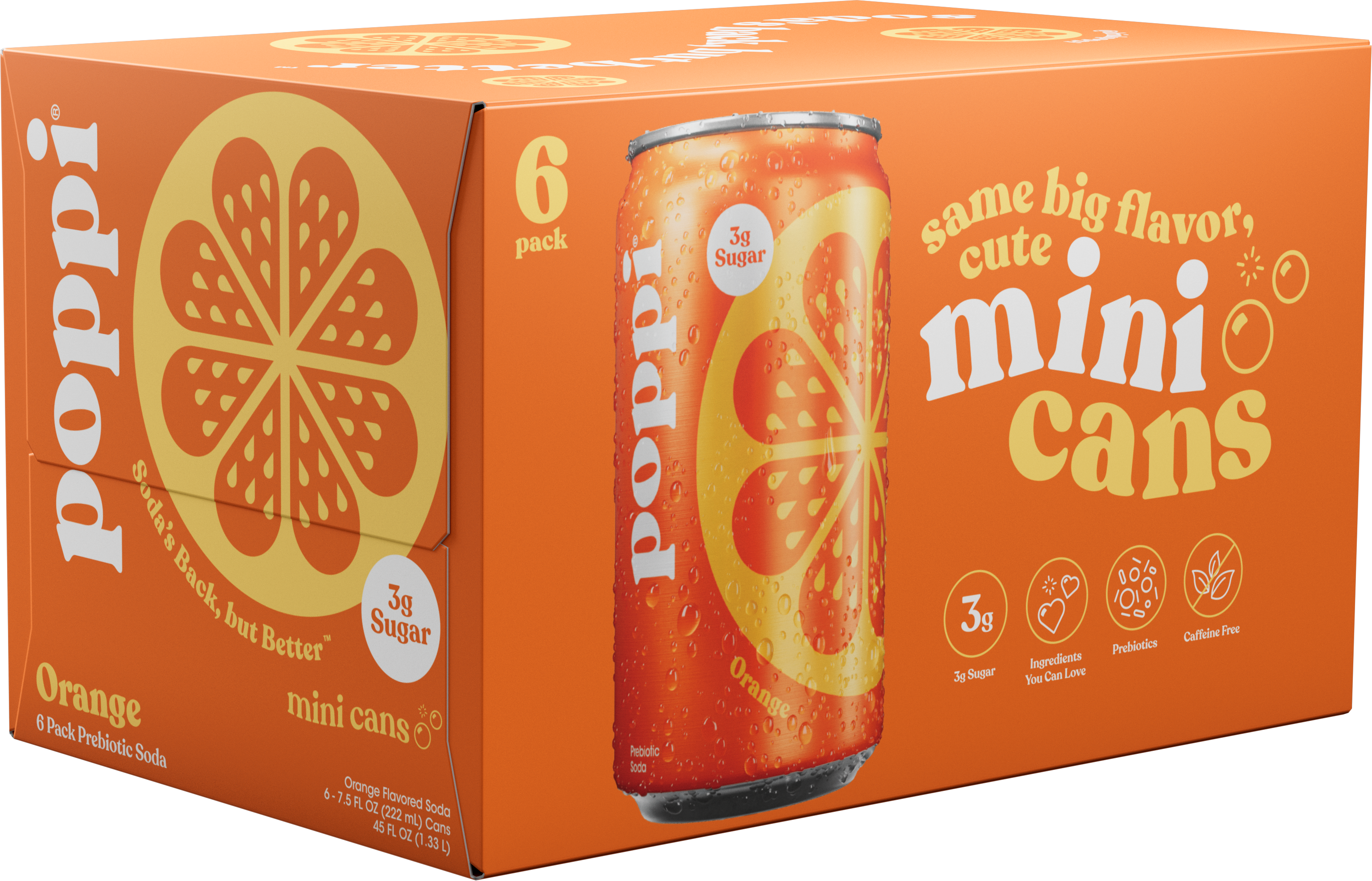 Poppi Prebiotic Soda, Orange, 7.5oz Mini Cans - Multi-Pack – Oasis Snacks