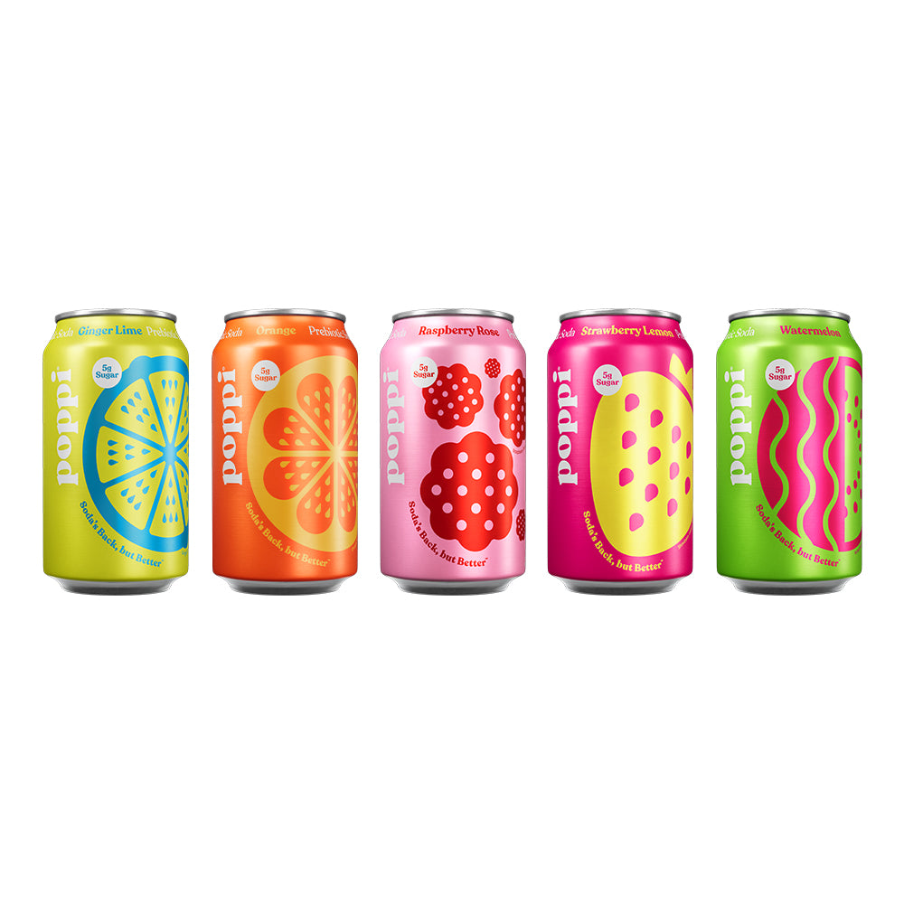 Poppi Prebiotic Soda - Mix & Match Custom Pack of 36 – Oasis Snacks