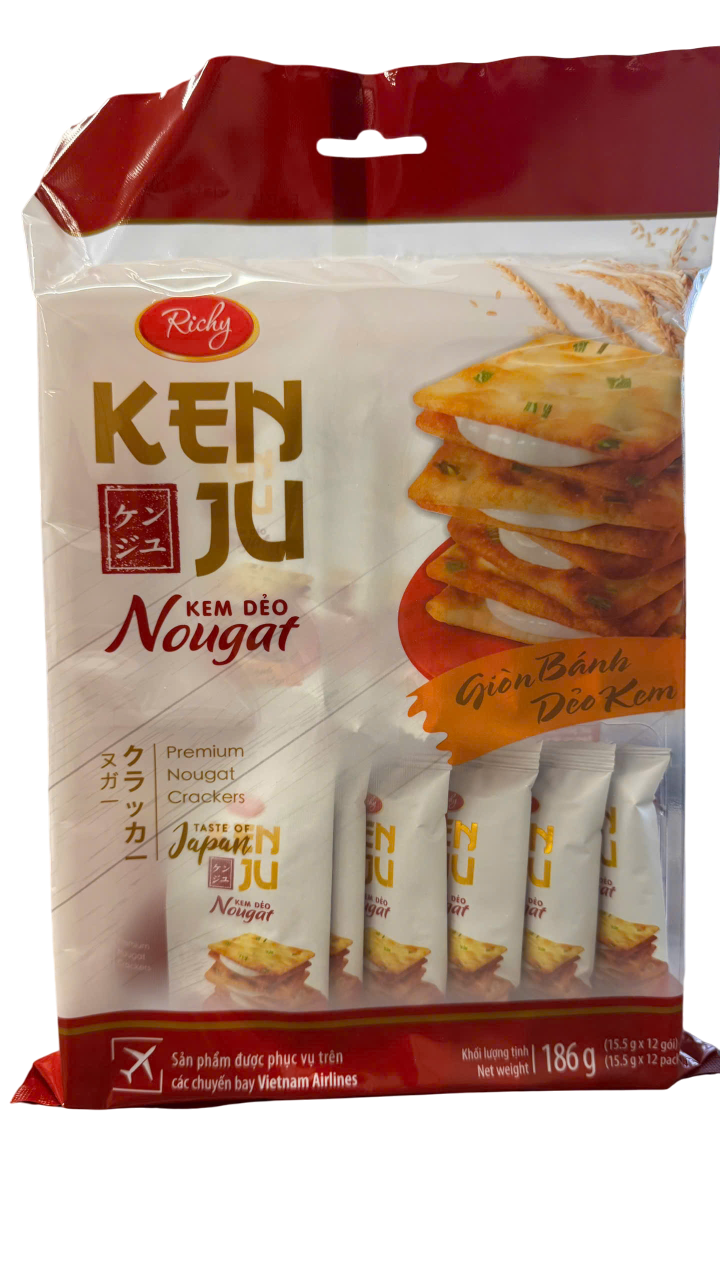 Richy Kenju Nougat Cream Cracker, 186g - Multi-Pack – Oasis Snacks
