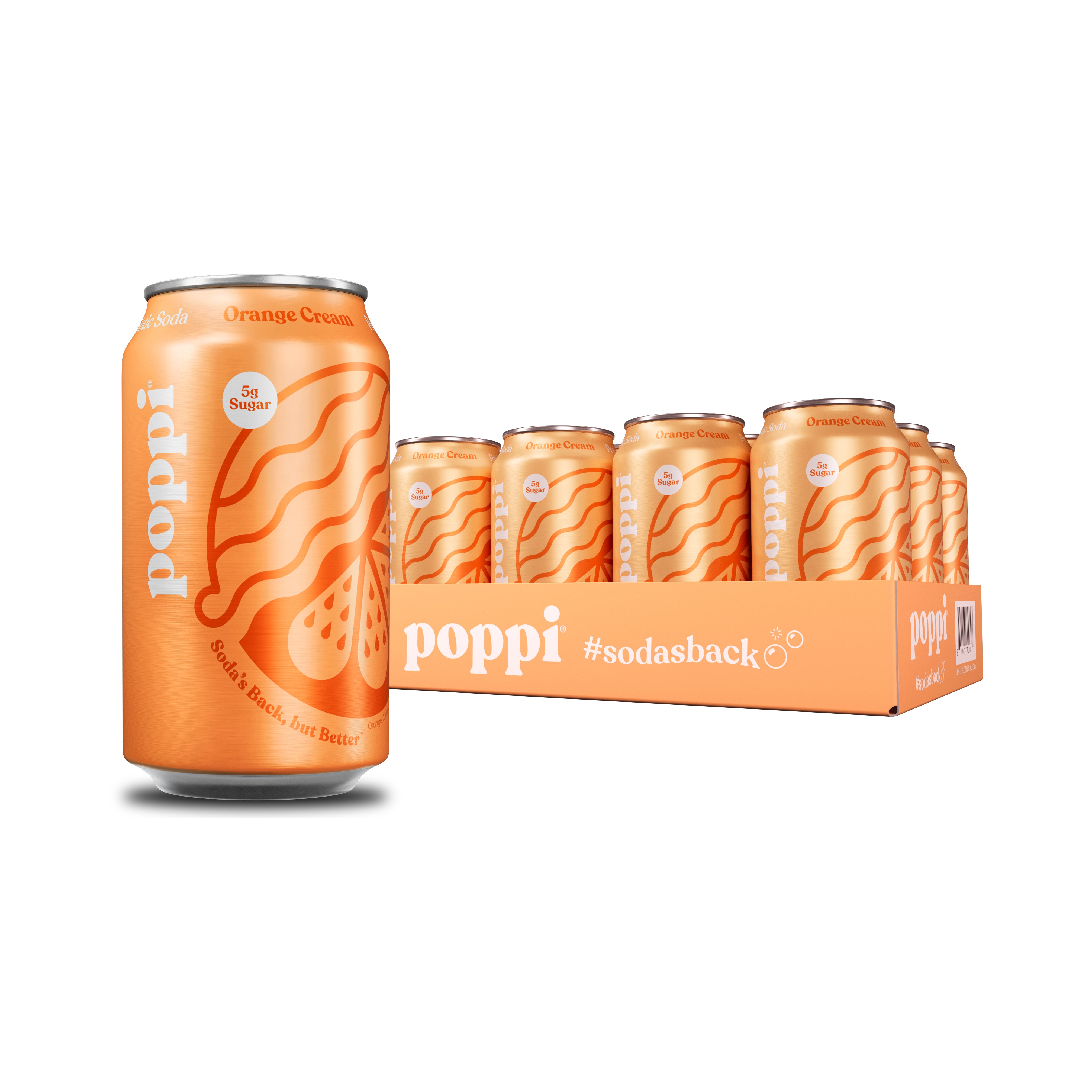 Poppi Prebiotic Soda, Orange Cream, 12oz (Pack of 12) – Oasis Snacks