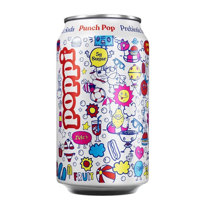 Poppi Prebiotic Soda, Punch Pop, 12oz (Pack of 12) – Oasis Snacks
