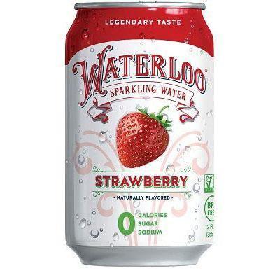 Waterloo Sparkling Water, Strawberry, 12oz (Pack of 12) – Oasis Snacks