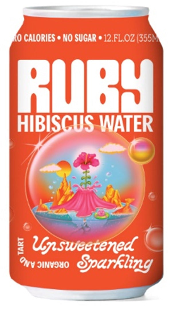 Ruby Hibiscus Sparkling Water, Unsweetened, 12oz (Pack of 12) – Oasis ...