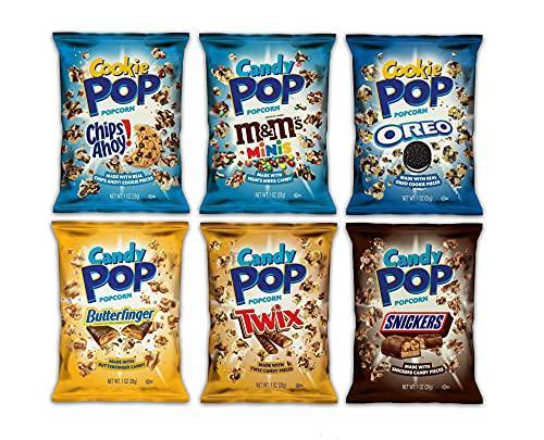 Candy Pop Candy Coated Popcorn, 6 Flavor Variety, 1oz (Pack of 6 ...