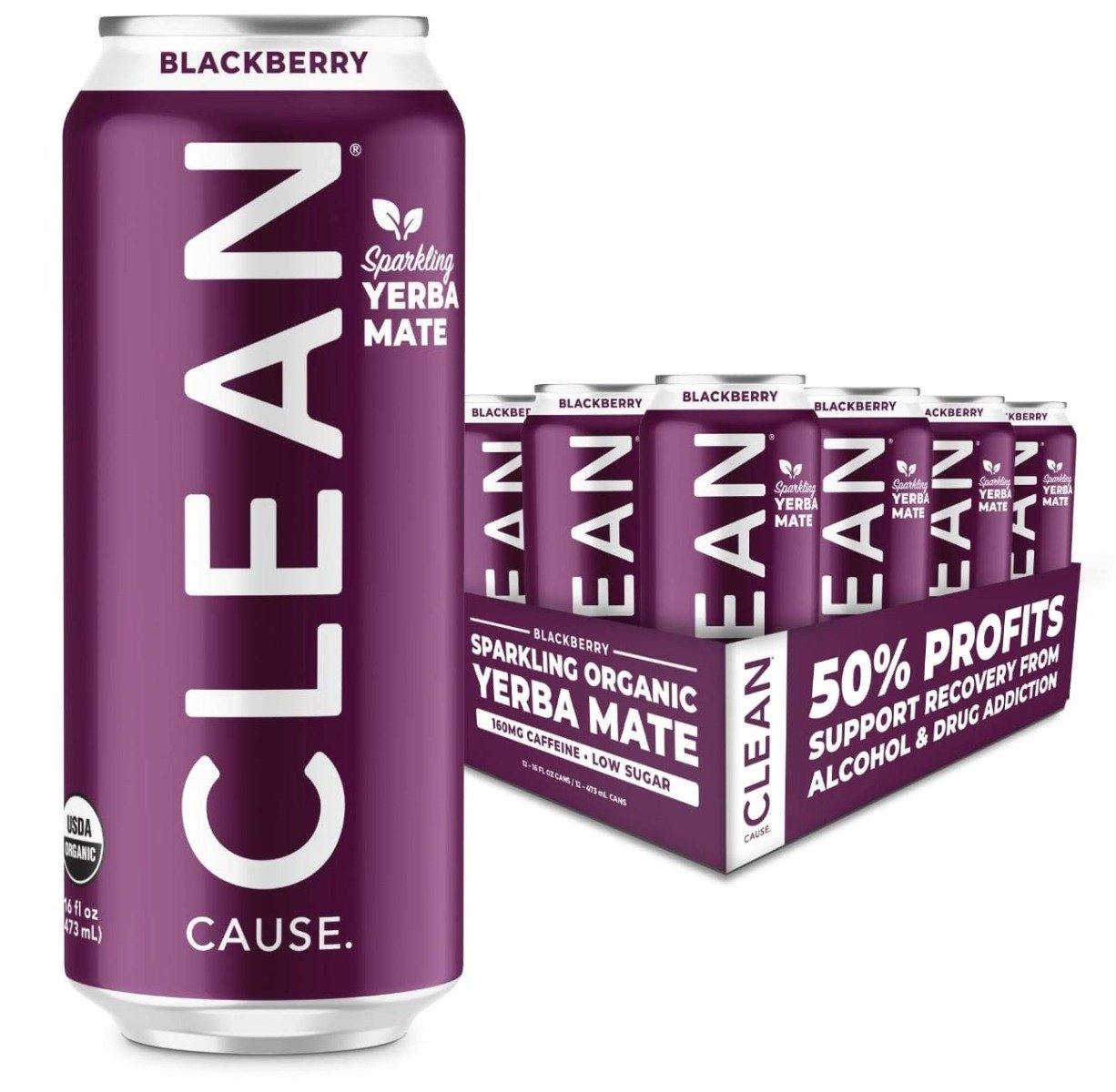 Clean Cause Sparkling Yerba Mate, Blackberry, 16oz (Pack of 12) – Oasis ...