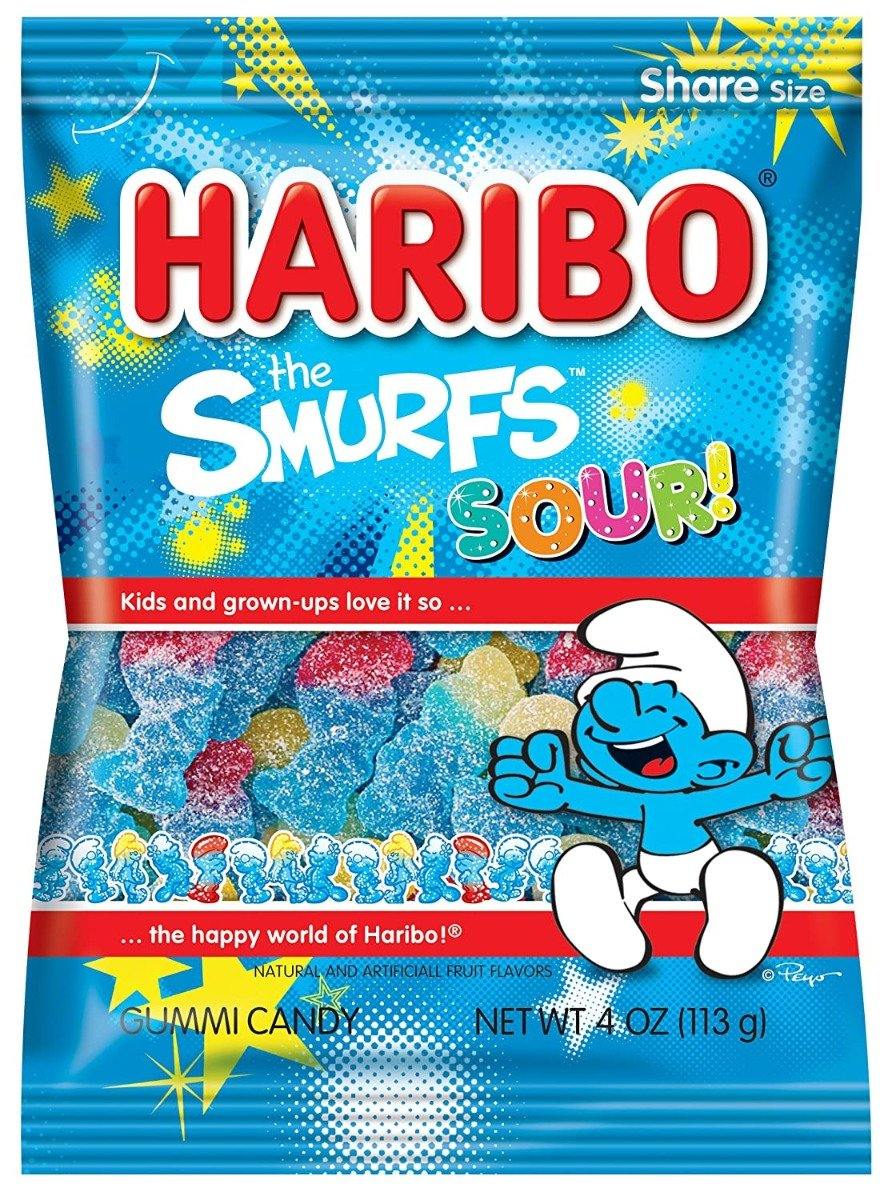 Haribo Gummi Candy, The Smurfs Sour, 4oz (Pack of 12) – Oasis Snacks