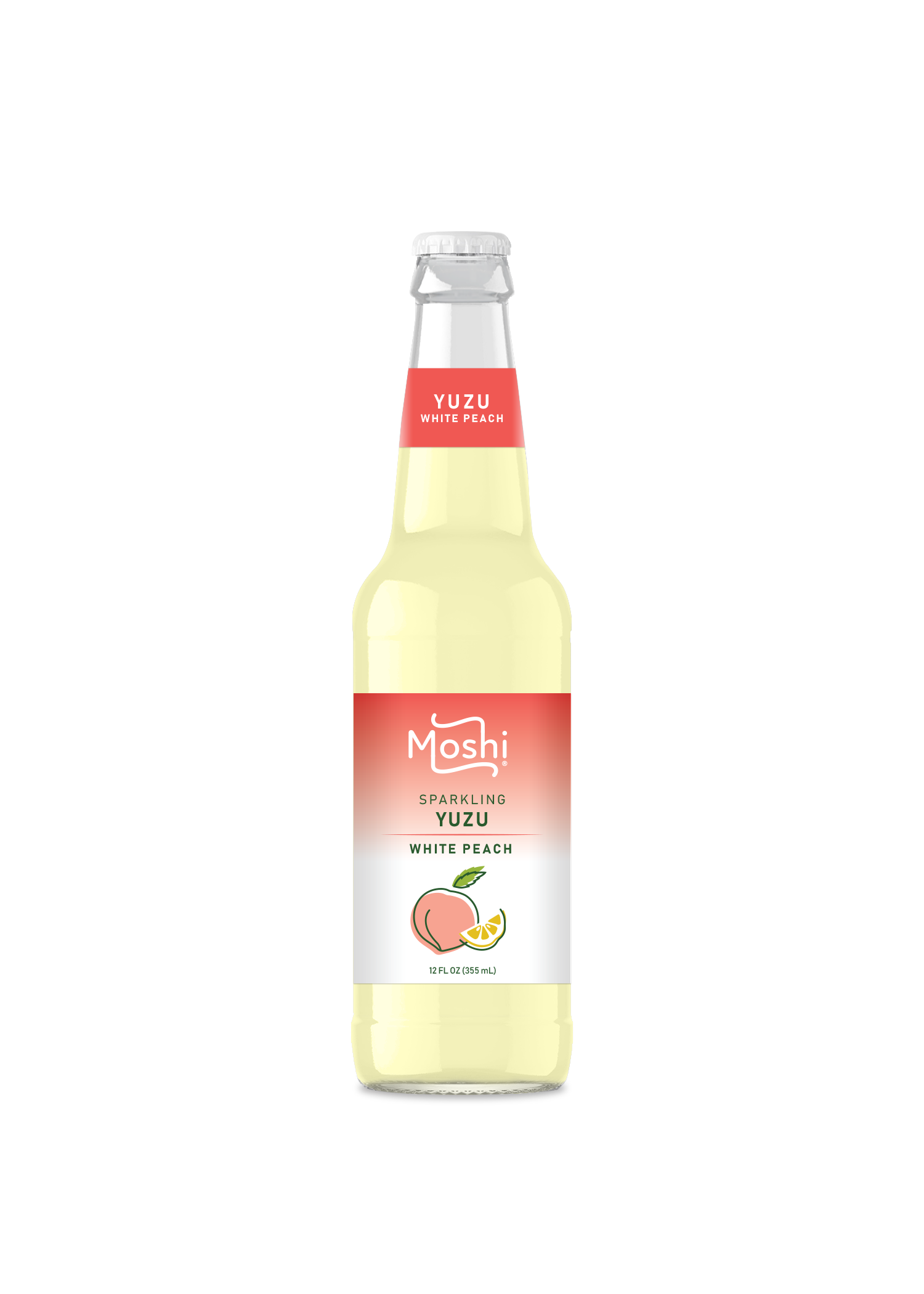 Moshi Yuzu Sparkling Drink, White Peach, 12oz (Pack of 12) – Oasis Snacks