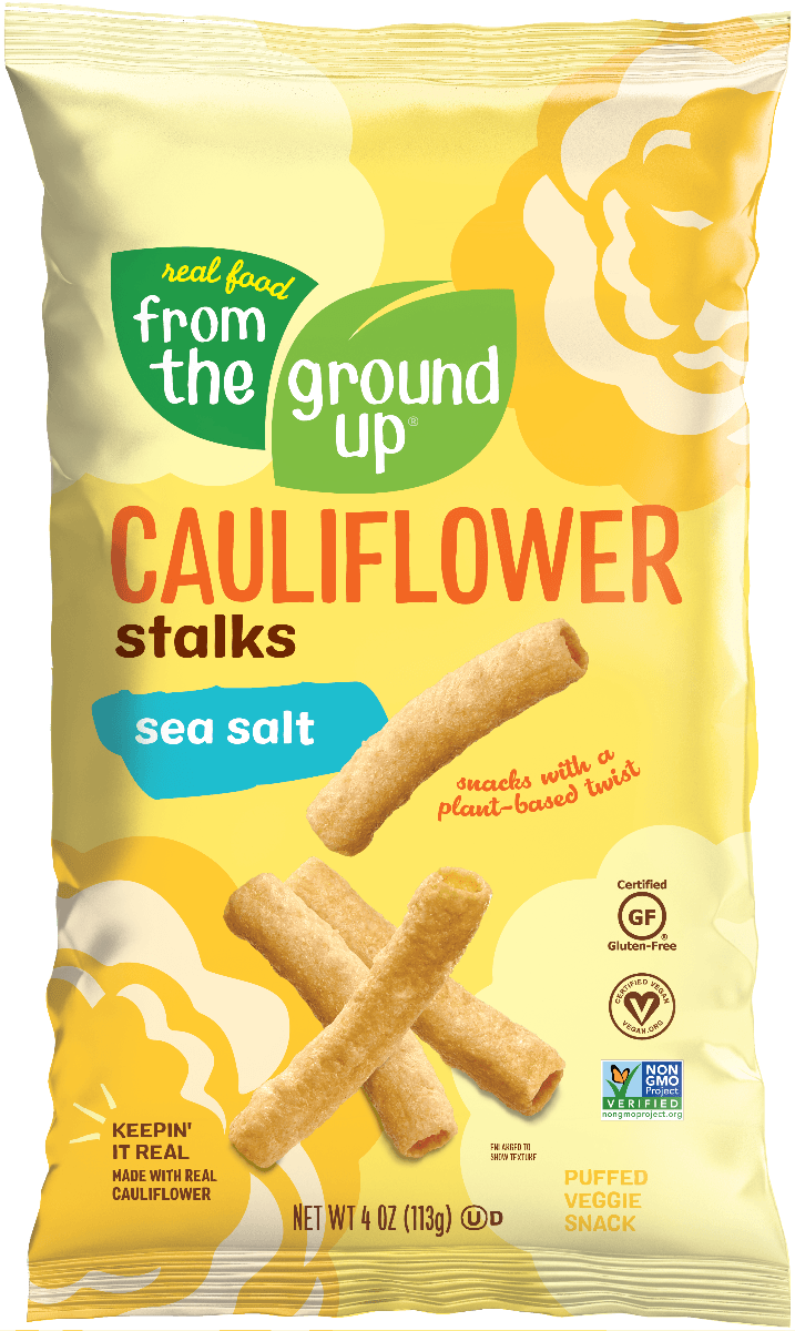 From the Ground Up Cauliflower Stalks, Sea Salt, 4 oz (Pack of 12 ...
