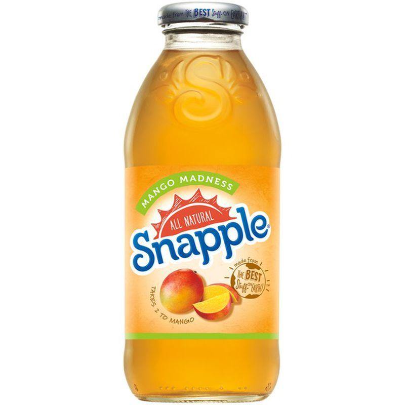 Snapple All Natural, Mango Madness, 16 fl oz Glass Bottles (Pack of 12 ...