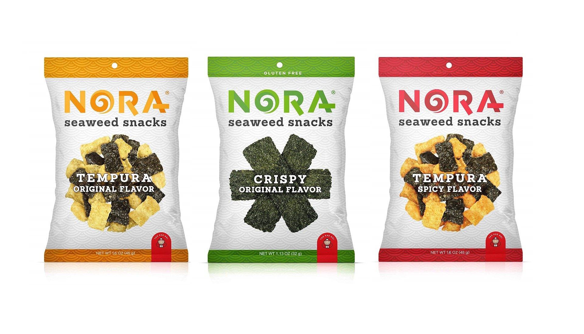 Nora Premium Non-GMO Seaweed Snack, 3 Flavor Variety Pack (Pack of 12 ...