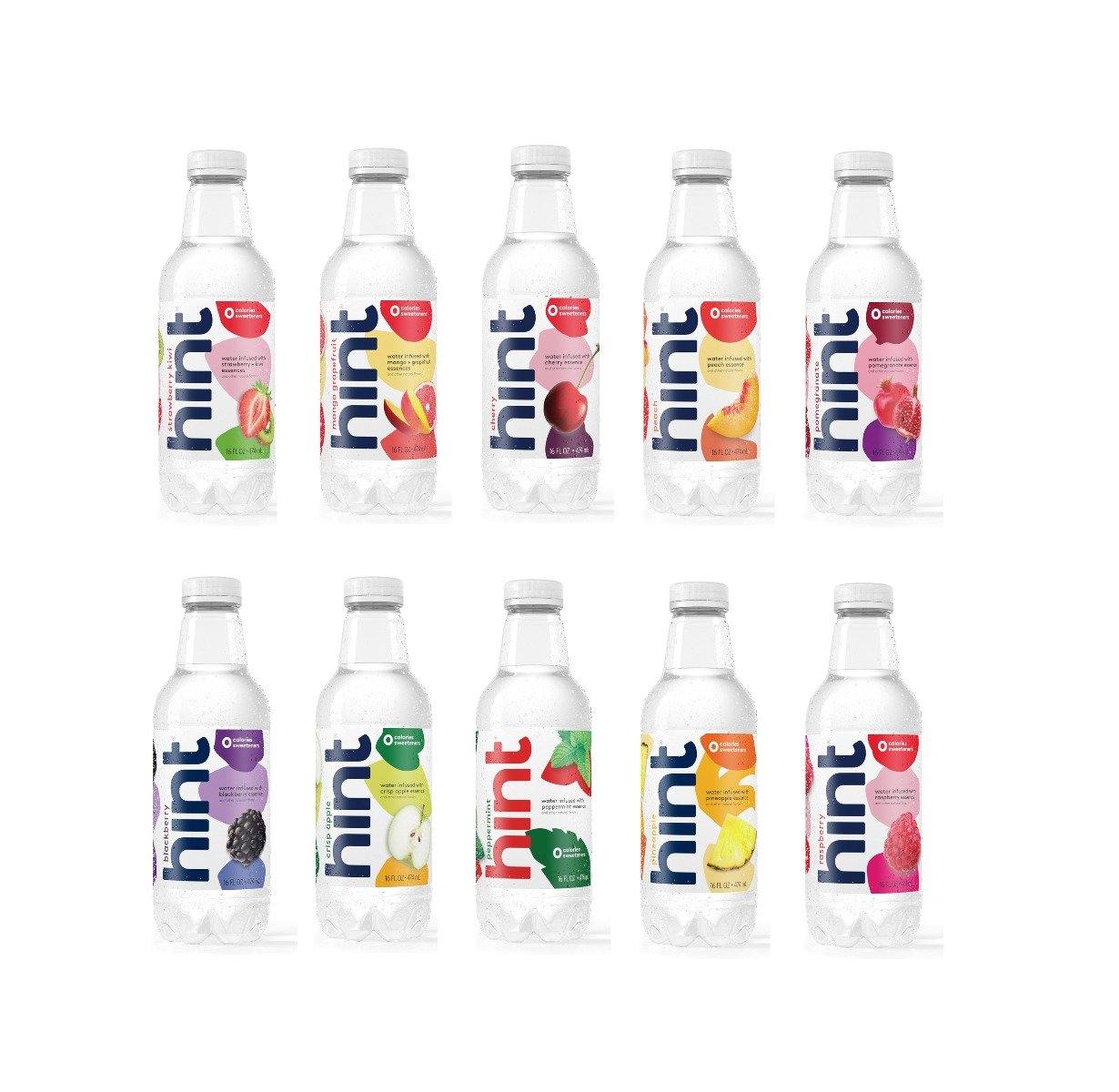 Hint Premium Essence Water 10 Flavor Variety Pack, 16 Ounce Bottles (P ...